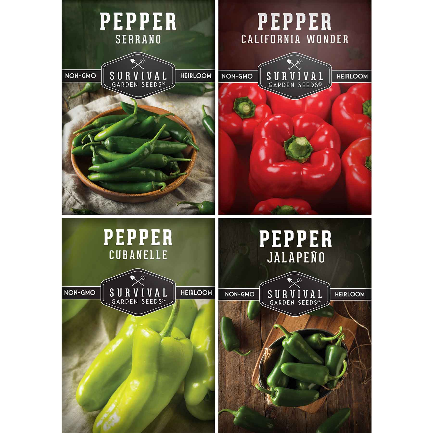 4 Pepper Seed Collection - Sweet and Hot Peppers - LUMBRI WORMS ...