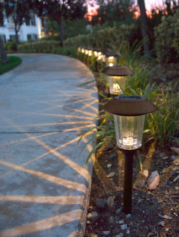SmartYard Bronze 8-Piece Large Solar Pathway Lights - Changing Color M ...