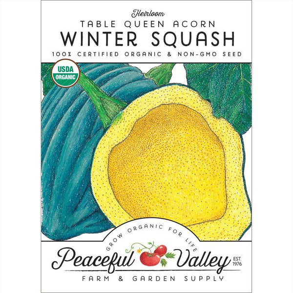 Table Queen Acorn Winter Squash Seeds (Organic) – LUMBRI WORMS & GARDEN ...